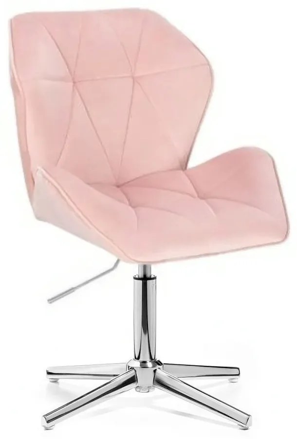 LuxuryForm DESIGN Židle MILANO MAX VELUR na stříbrném kříži - světle růžová