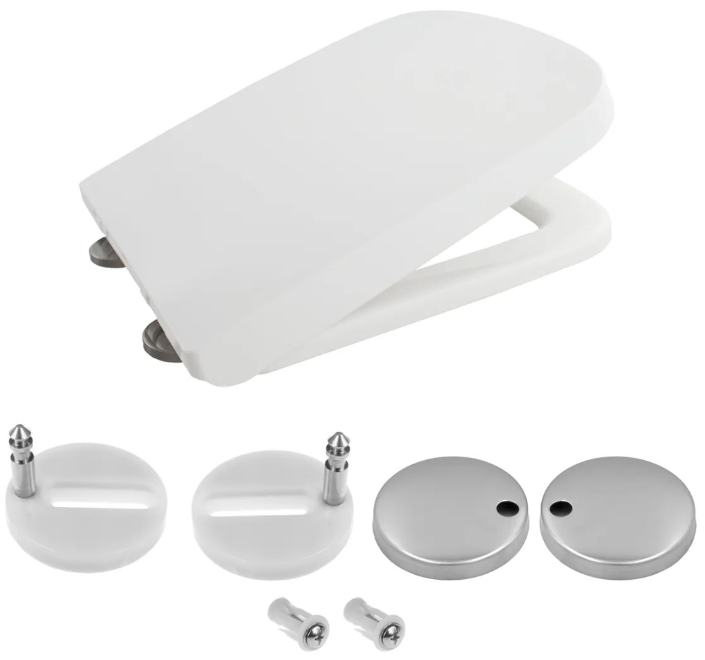 Gamma Viana, toaletní WC deska s pomalým zavíráním, duroplast, EasyClean, bílá lesklá, GMA-D6