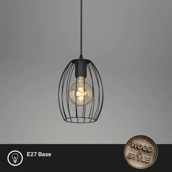 Lustr na lanku 1xE27/60W/230V černá