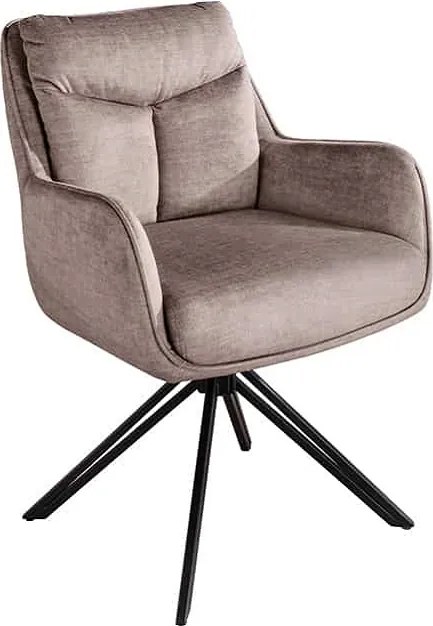 Designová otočná židle Brock taupe samet