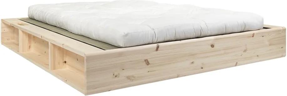 Dvoulůžková postel z masivního dřeva s futonem Comfort a tatami Karup Design, 160 x 200 cm