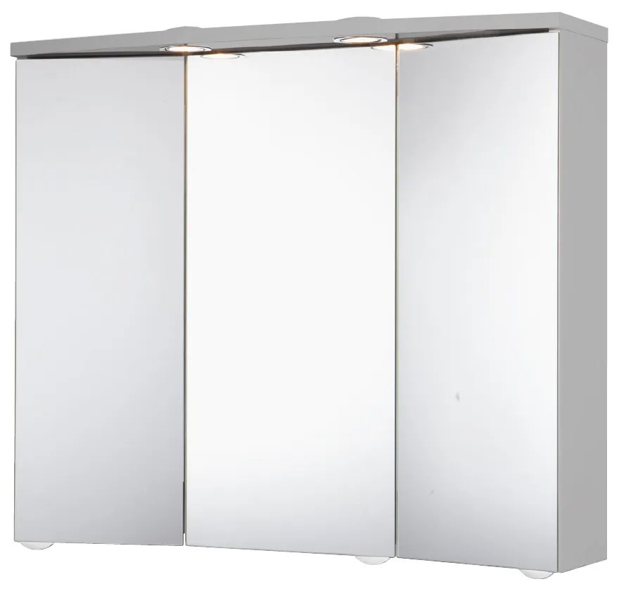 Jokey Výprodej TRAVA  LED Zrcadlová skříňka - hliníková barva - š. 75 cm, v. 65 cm, hl. 22 cm 111514120-0140