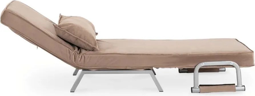 Rozkládací křeslo Halsin Velvet, béžová