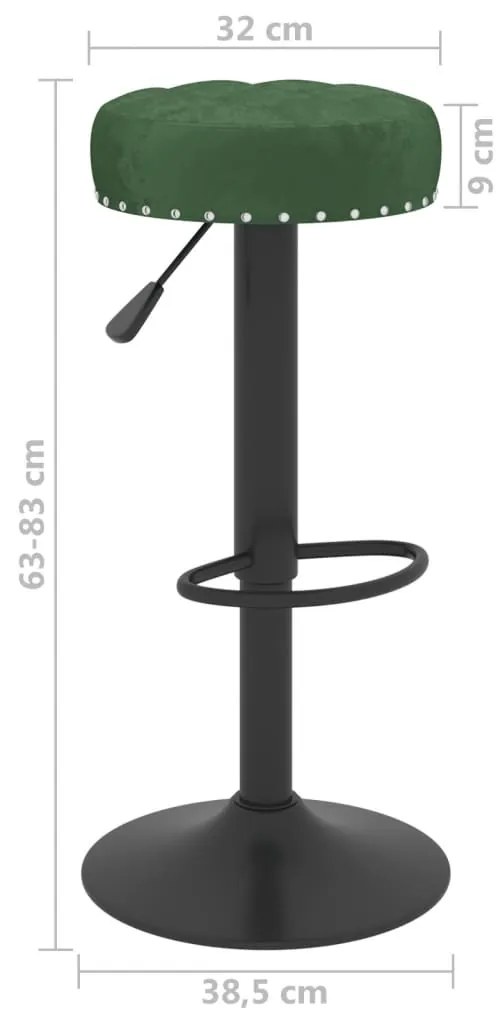 vidaXL Marketos Barové židle 2 ks tmavě zelené samet