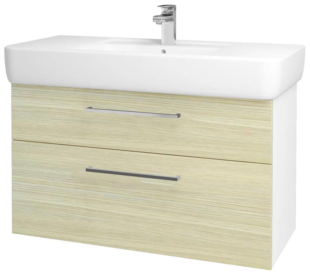 Dřevojas Koupelnová skříň Q MAX SZZ2 100 Varianta: N01 Bílá lesk / Úchytka T01 / D06 Ořech