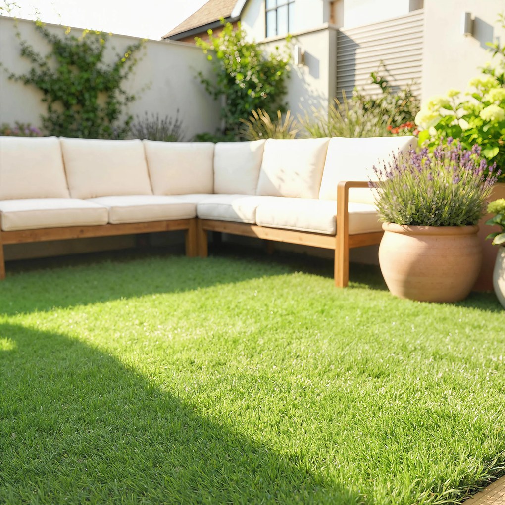 Umělý trávník Outsunny 1 × 4 m, výška vlasu 10 mm, samoodvodňovací — zelený