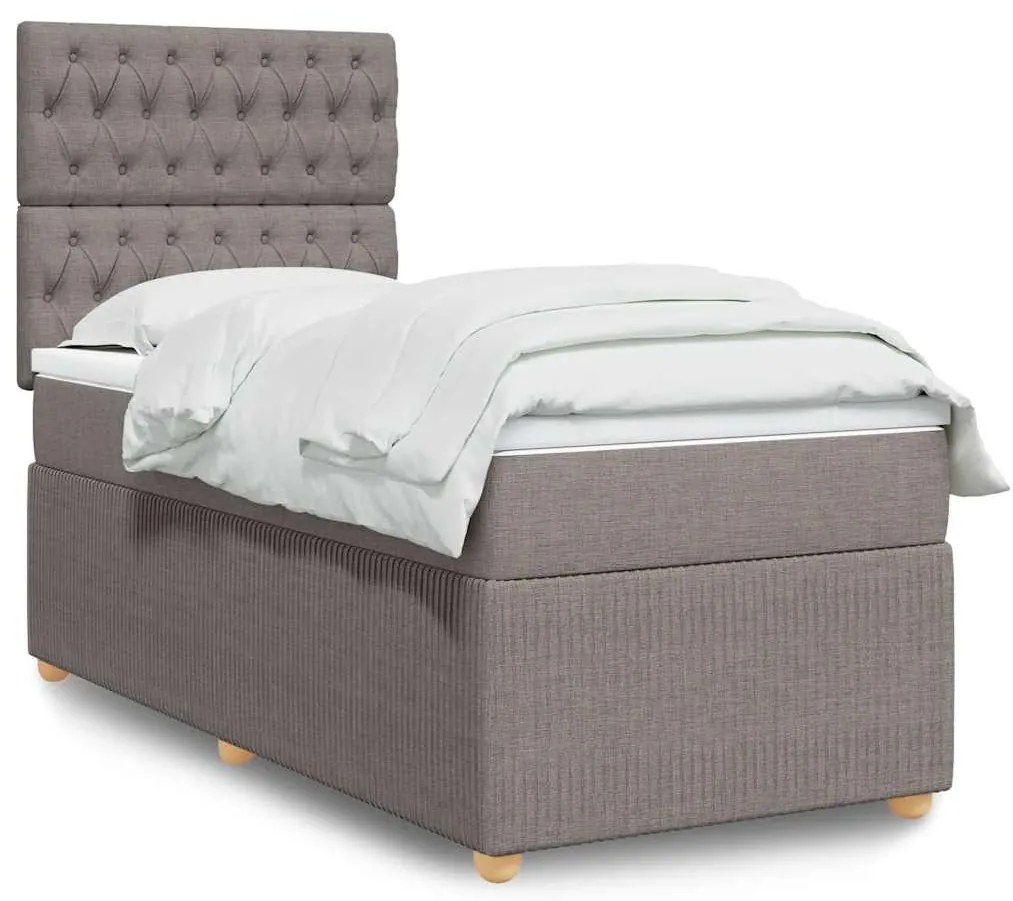 Box spring postel s matrací taupe 90x200 cm textil 3291950