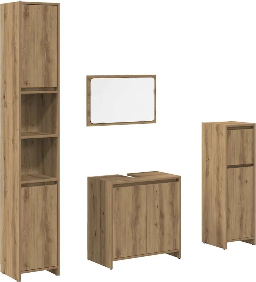 4dílná koupelnová sestava dub artisan kompozitní dřevo 3328556