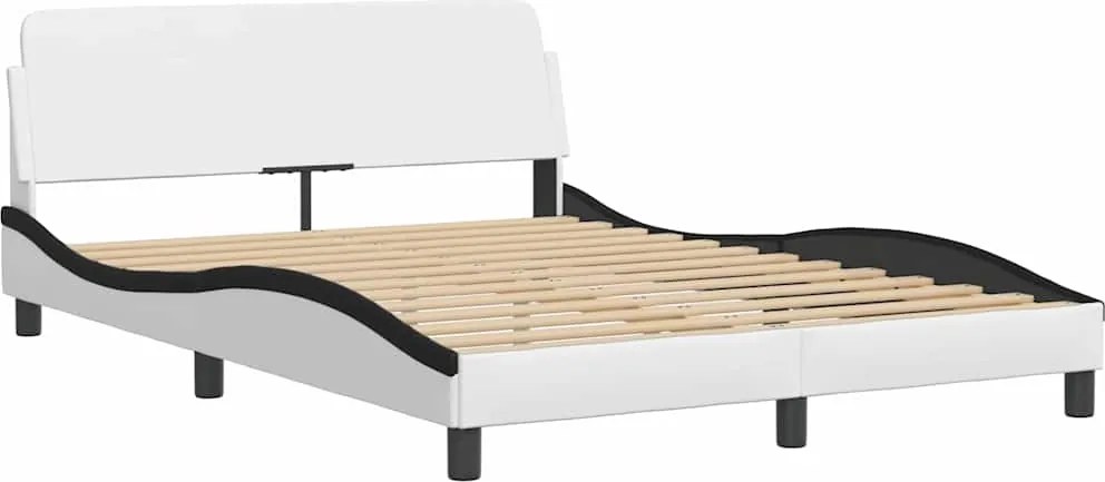 Postel s matrací Dover bílá a černá 140 x 190 cm umělá kůže 3208403