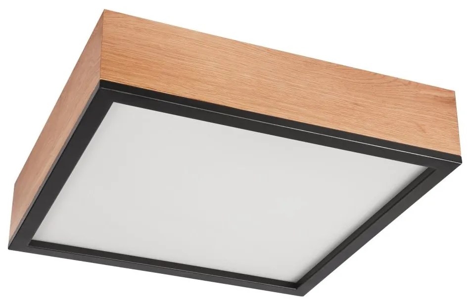 Lamkur Stropní svítidlo OAK SQUARE 4xE27/15W/230V 39x39 cm dub/černá LA48826