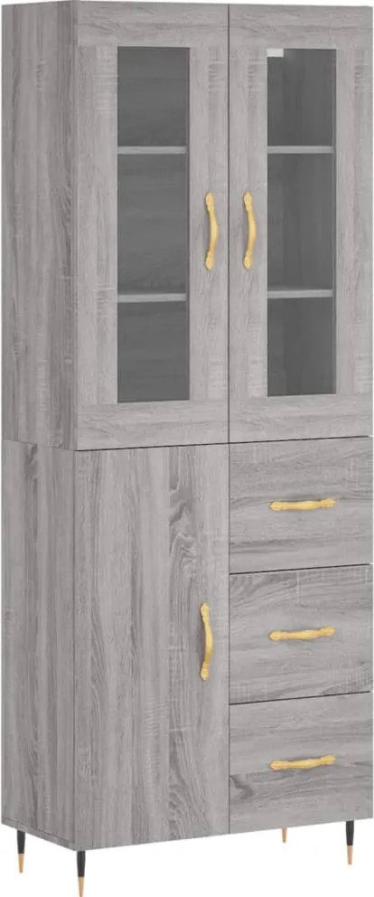 Skříň highboard šedá sonoma 69,5 x 34 x 180 cm kompozitní dřevo 3198455