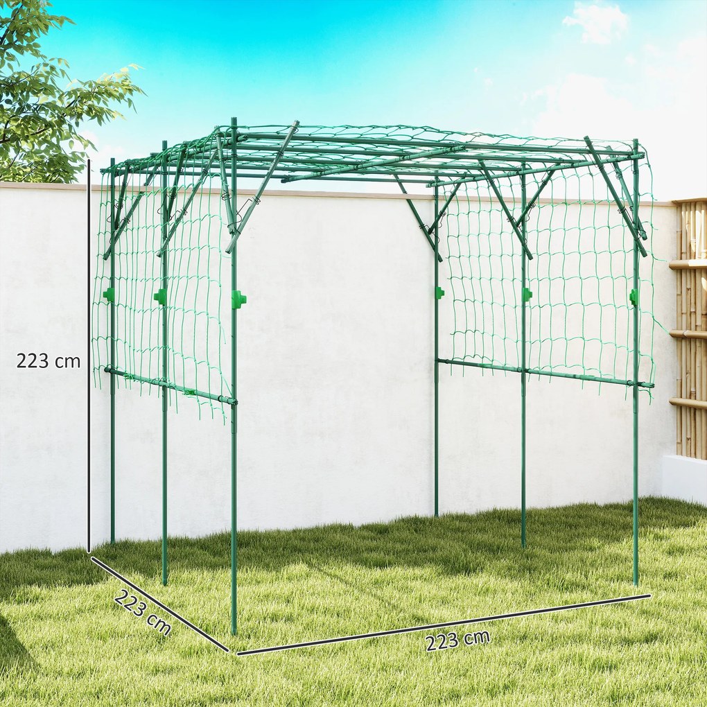 Ocelová mříž pro popínavé rostliny Mříž 223 x 223 x 223 cm Růžový oblouk Zelená