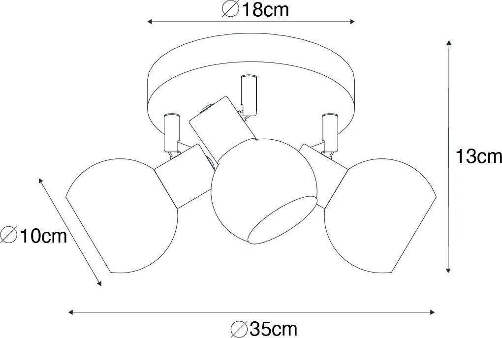 Chytré stropní bodové světlo zlaté s růžovým sklem vč. 3 Wifi P45 - Vidro