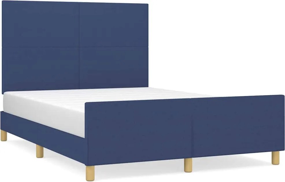 Rám postele bez matrace modrý 140 x 190 cm textil 3124893