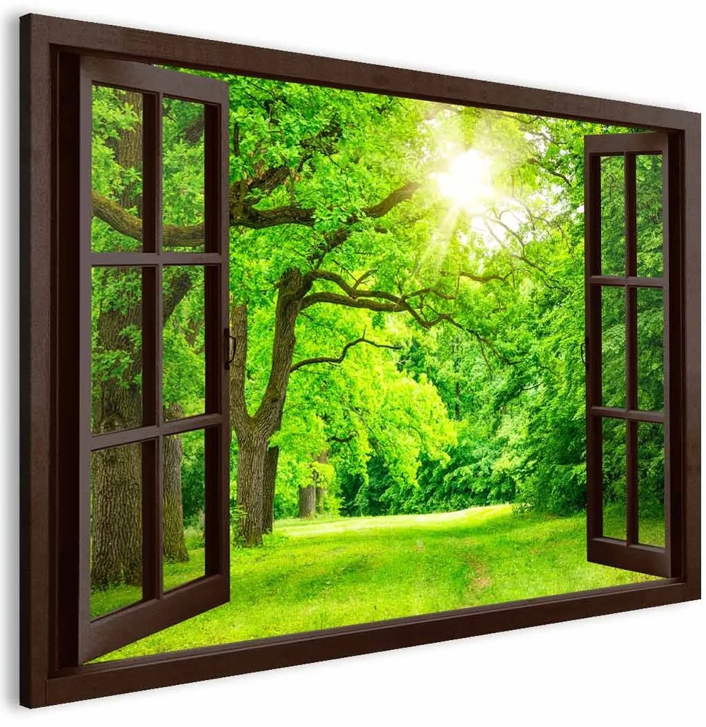 3D obraz okno pozitivní zeleň Velikost (šířka x výška): 60x40 cm