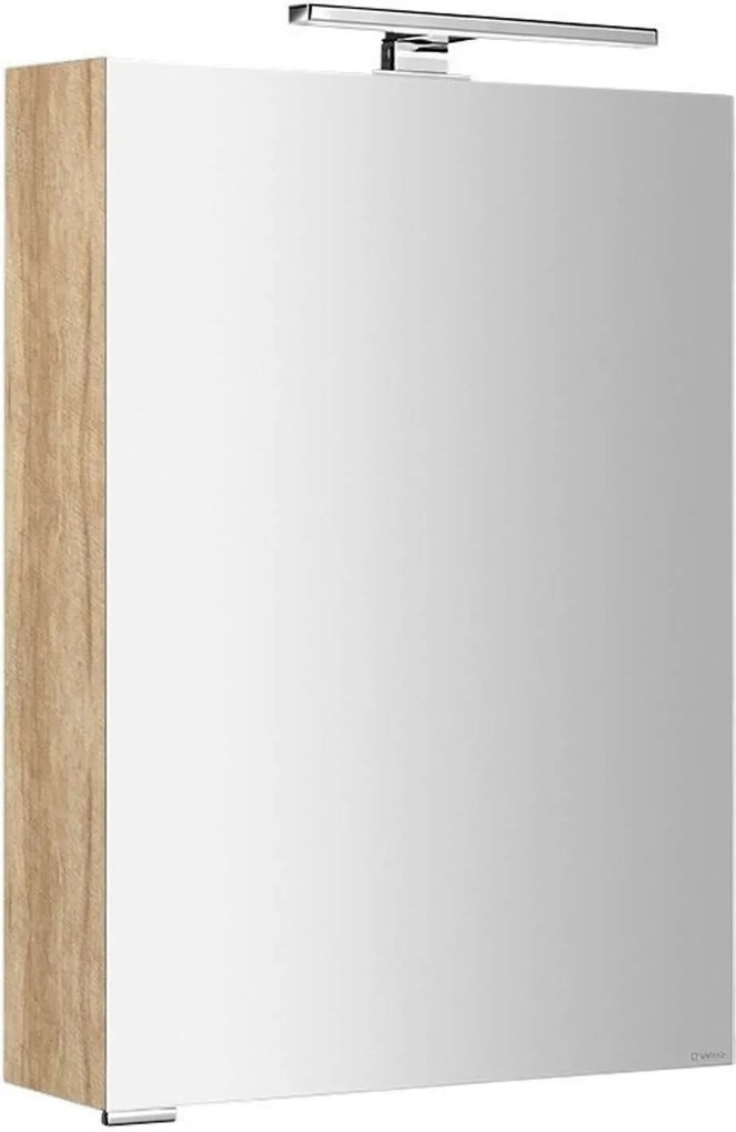 Sapho Mirró - Zrcadlová skříňka s LED osvětlením 50x70x16 cm, P/L, dub alabama MC050-0022
