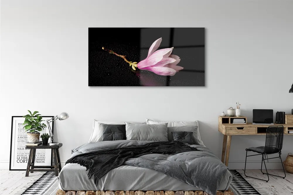 akrylový obraz květina voda 140x70 cm
