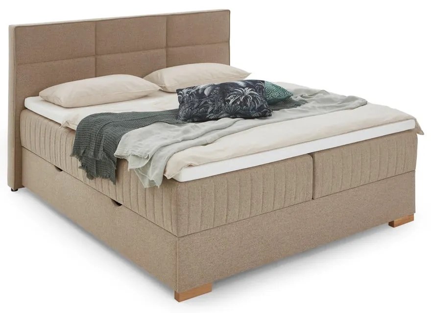Béžová boxspring postel s úložným prostorem 180x200 cm Tambo – Meise Möbel