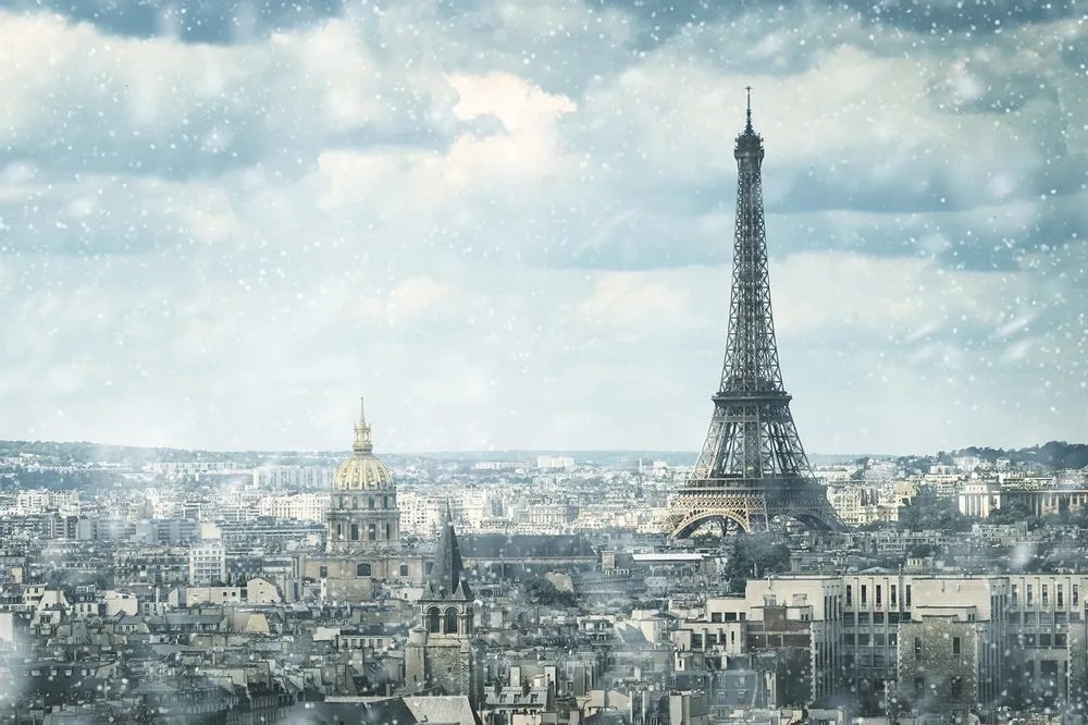 Fototapeta zimní Paříž - 300x200 cm