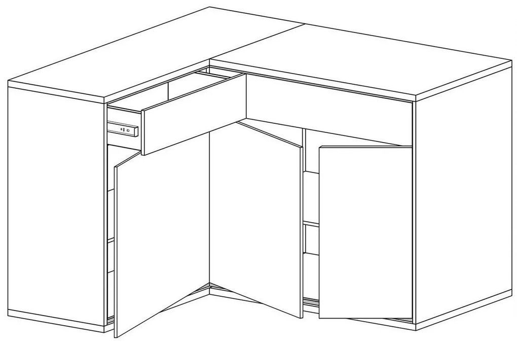 Casarredo - Komfort nábytek Komoda rohová PILETAS M-15 dub hickory levá