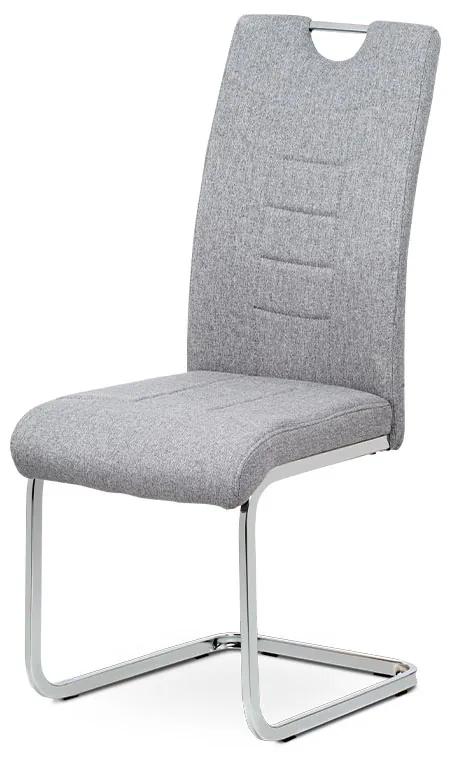 Jídelní židle DCL-404 SIL2 látka stříbrná, podnož kov chrom