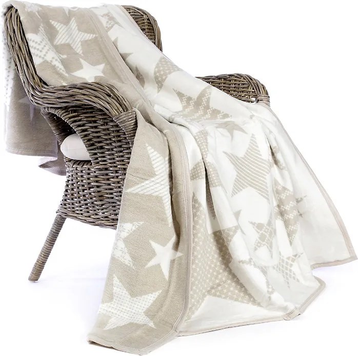Goldea luxusní česaná deka bavlna - vzor 006 hvězdy 150 x 200 cm