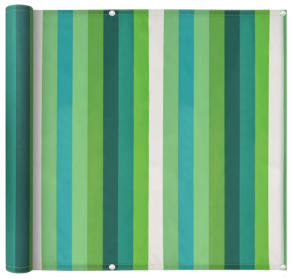 43399 vidaXL Balkónová zástěna oxfordská látka 75 x 400 cm zelený proužek