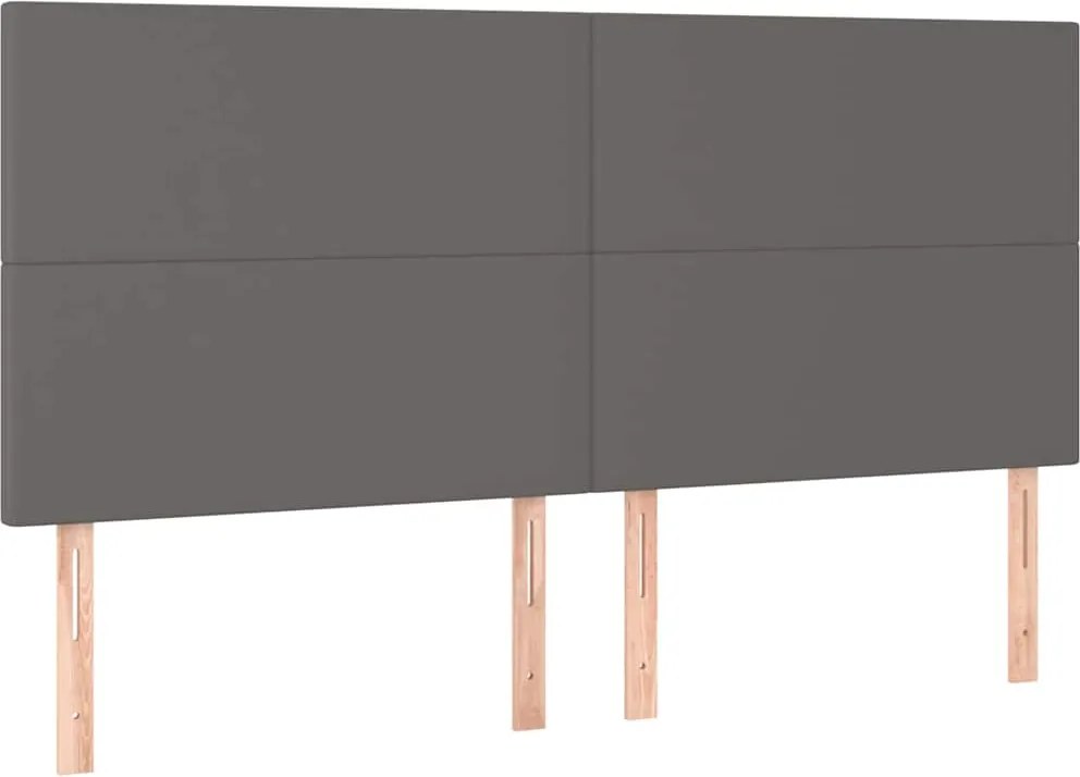 Box spring postel s matrací šedá 200x200 cm umělá kůže 3128935
