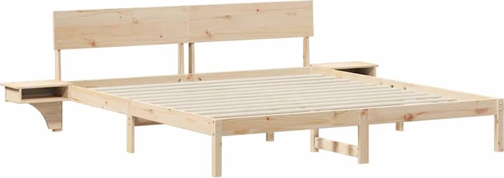 Rám postele s čelo Hnědá 200 x 200 cm Masivní borové dřevo 3385748
