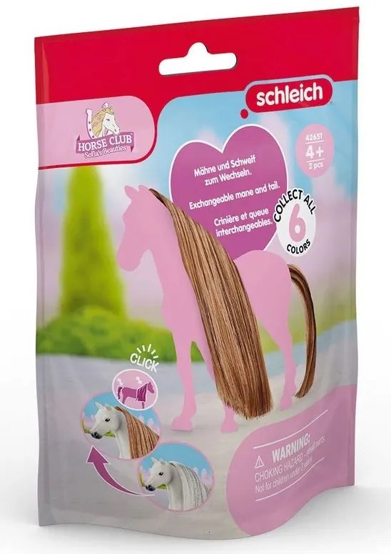 Schleich 42651 horse club hnědé doplňky na ocas a hřívu
