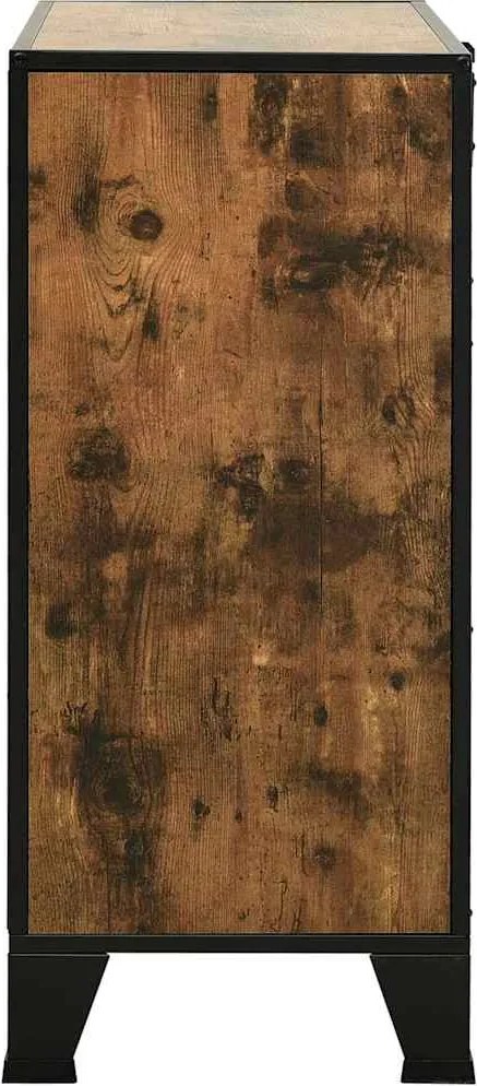 Úložná skříň rustikální hnědá 72 x 36 x 82 cm kov a MDF 335911