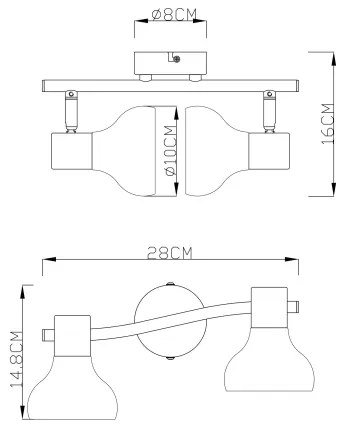 GLOBO 54921-2 - Bodové svítidlo LOTHAR 2xE14/40W/230V