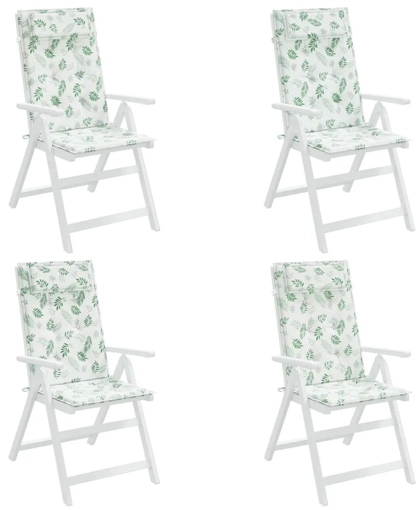 Podušky na židli s vysokým opěradlem 4 ks vzor listů oxford - Default Title