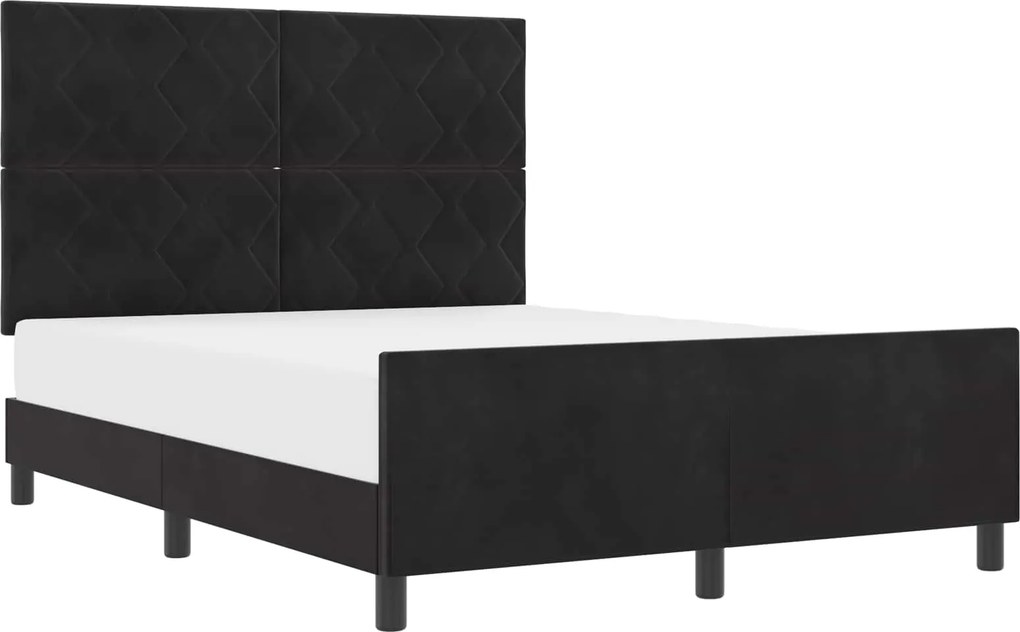 Postel s boxspringem s čelo Černá 160 x 200 cm samet 3345019