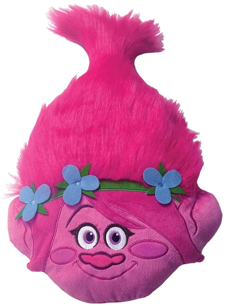 CTI 3D hlava polštářek Trolls (Trollové) Poppy head 33x54 cm