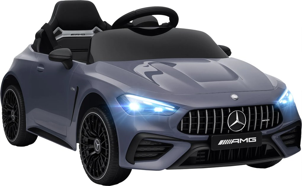 AIYAPLAY Dětské elektrické auto, design Mercedes, 12V motory, dálkové ovládání, LED světla, hudba, pro děti 3-6 let, šedá