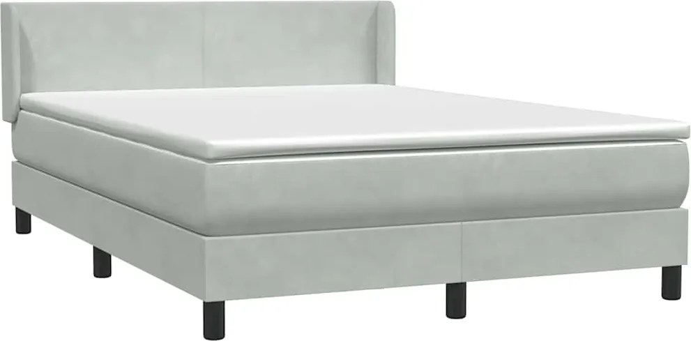Box spring postel s matrací světle šedá 160x210 cm samet 3317949