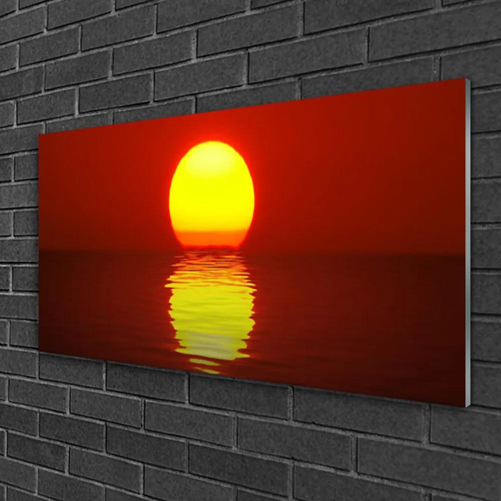 Obraz na skle Západ Slunce Krajina 100x50 cm