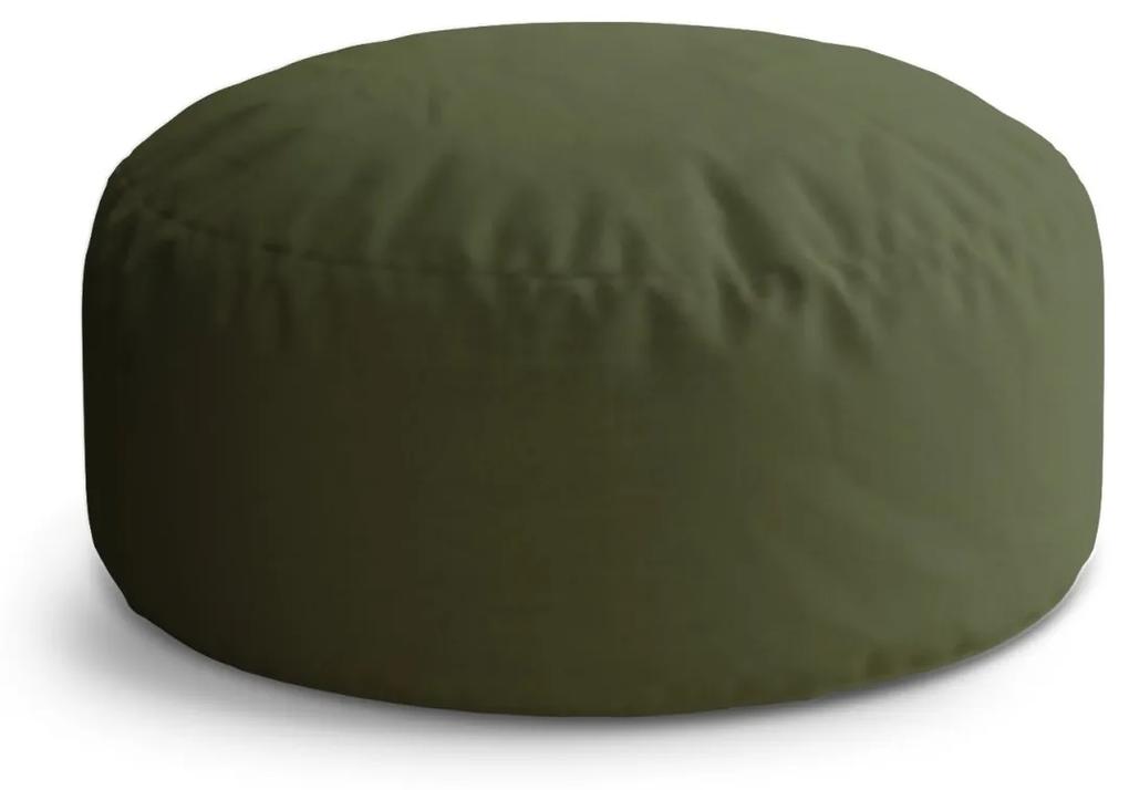 Sablio Taburet Circle Vojenská zelená: 40x50 cm