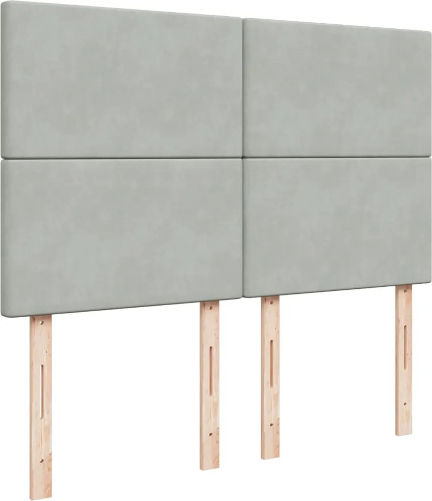 Box spring postel s matrací světle šedá 140x200 cm samet 3293224