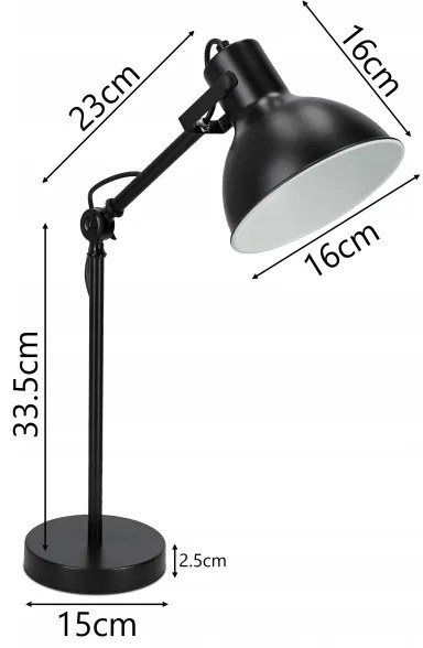 Stolní lampa 1xE27/40W/230V černá
