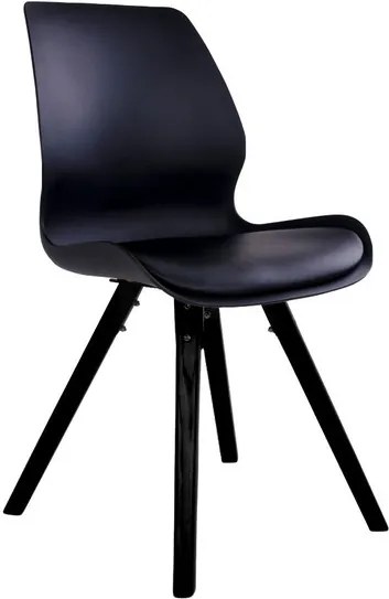 Jídelní židle Nordic Living Joona, černá/černá