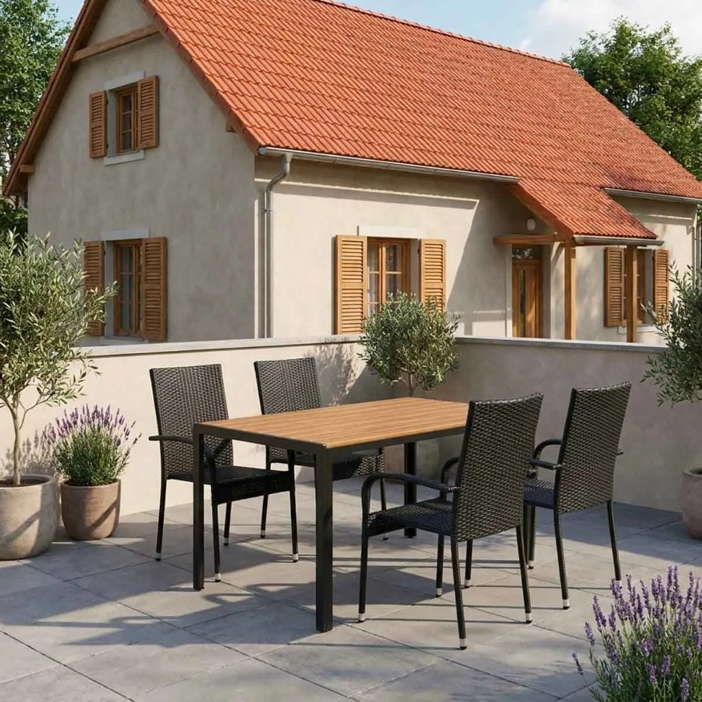 Vikio Zahradní ratanový set 140x80 pro 4 osoby DT255-P2 přirodní