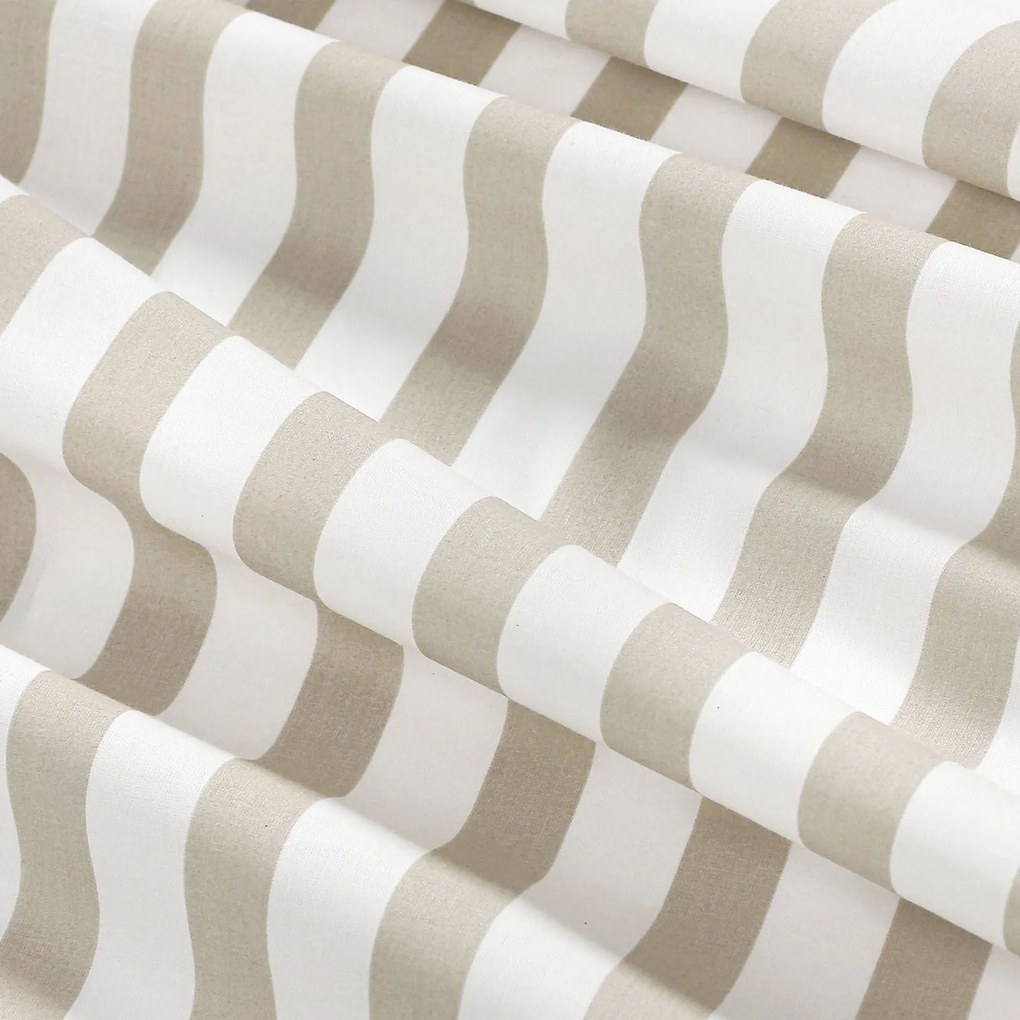 Goldea bavlněné napínací prostěradlo - latte proužky 180 x 200 cm