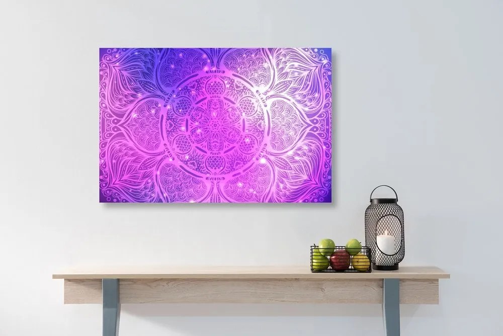 Obraz indická Mandala s galaktickým pozadím - 90x60 cm