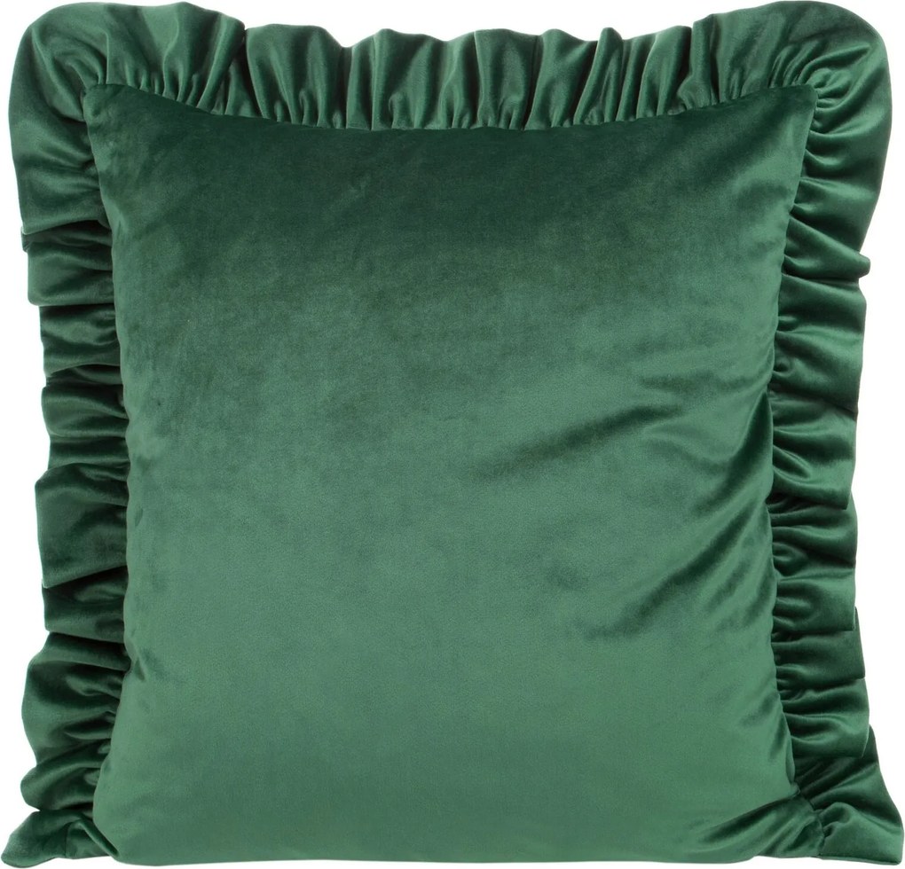 DEKORAČNÍ POVLAK NA POLŠTÁŘ VELVET25 45X45 CM TMAVĚZELENÁ