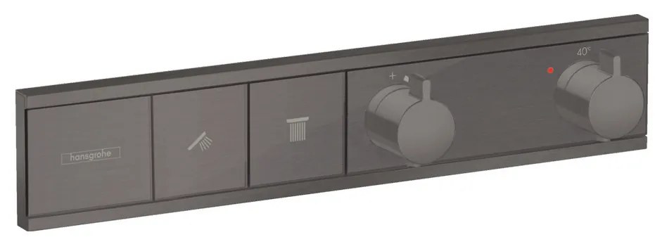 Hansgrohe RainSelect, baterie pod omítku na 2 spotřebiče, kartáčovaný černý chromová, 15380340