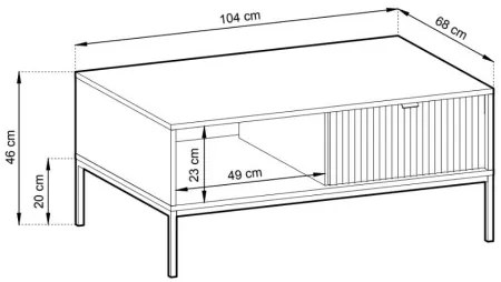 Piaski Konferenční stolek Nova se zásuvkou L-104 Barva: šedá
