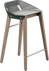 Barová židle Tabanda DIAGO, 62cm, ořechová podnož, plst (RAL6005)