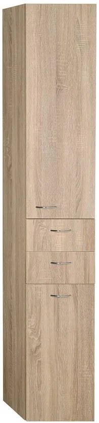 Aqualine, ZOJA/KERAMIA FRESH skříňka vysoká s košem 35x184x29cm, levá, dub platin, 51232